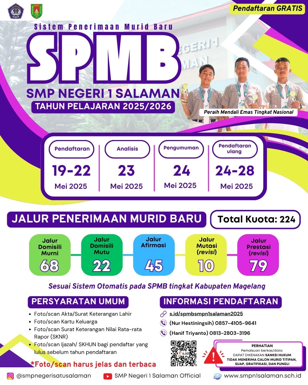 SPMB 2025-2026 | SMP Negeri 1 Salaman